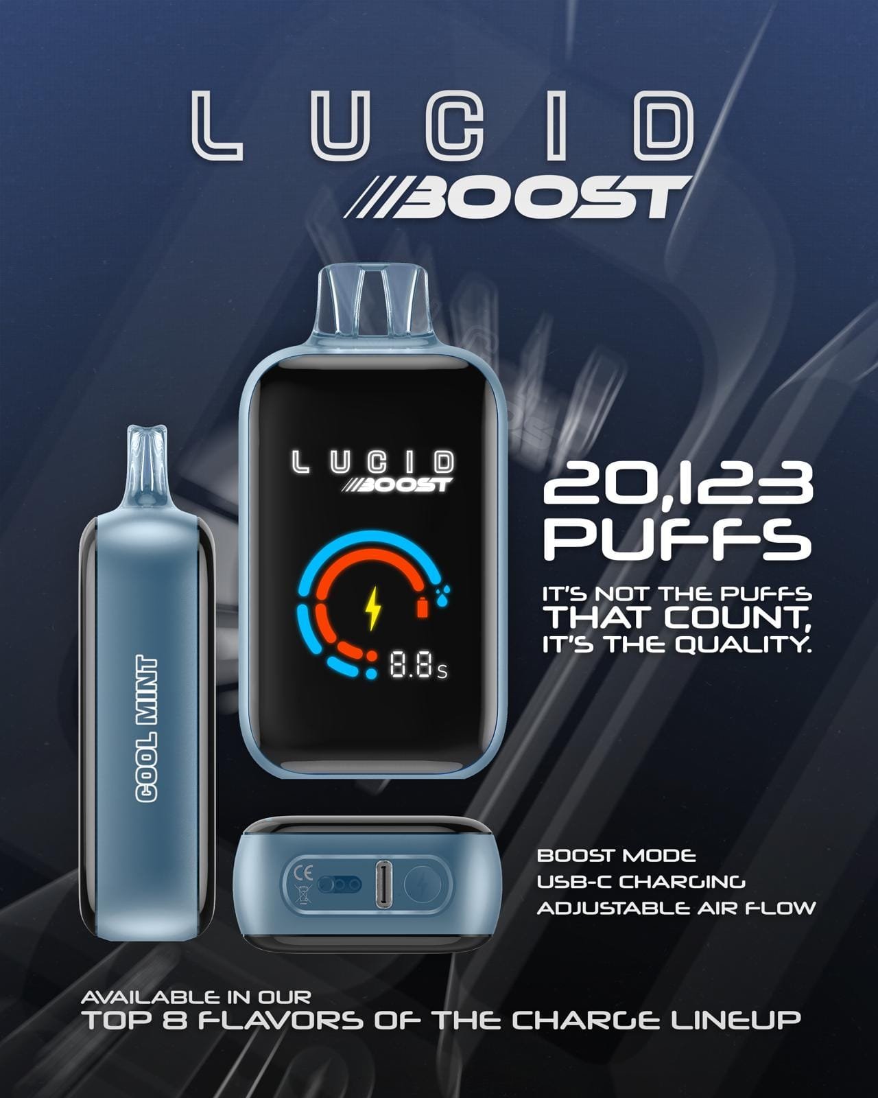 ¡New! LUCID BOOST 20K PUFFS SMART FULL HD SCREEN – Disposable - JohnVapes