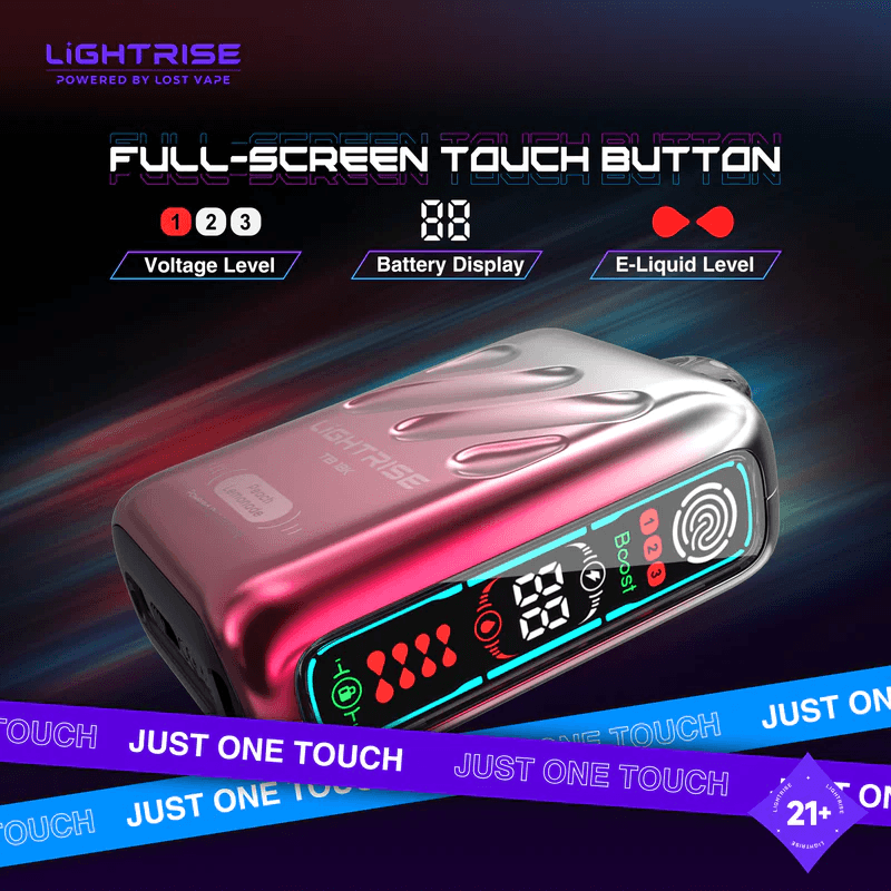 Ξ LIGHTRISE TB 18K PUFFS Touch Screen – Disposable - JohnVapes