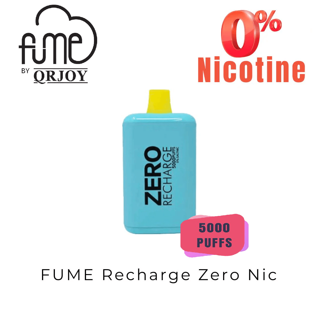 0% Nicotine FUME ZERO 5K – Disposable - JohnVapes